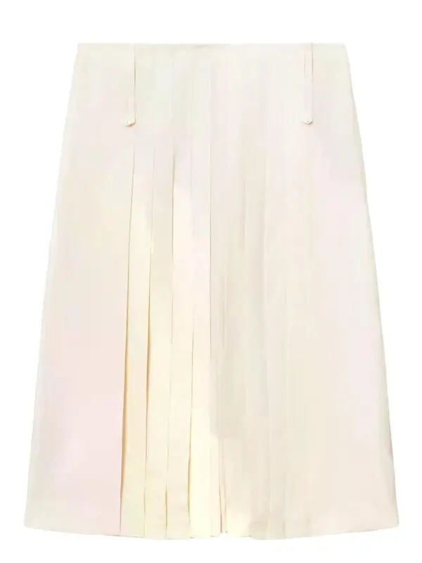 Tory Burch Pleated Midi Skirt - Neutrals