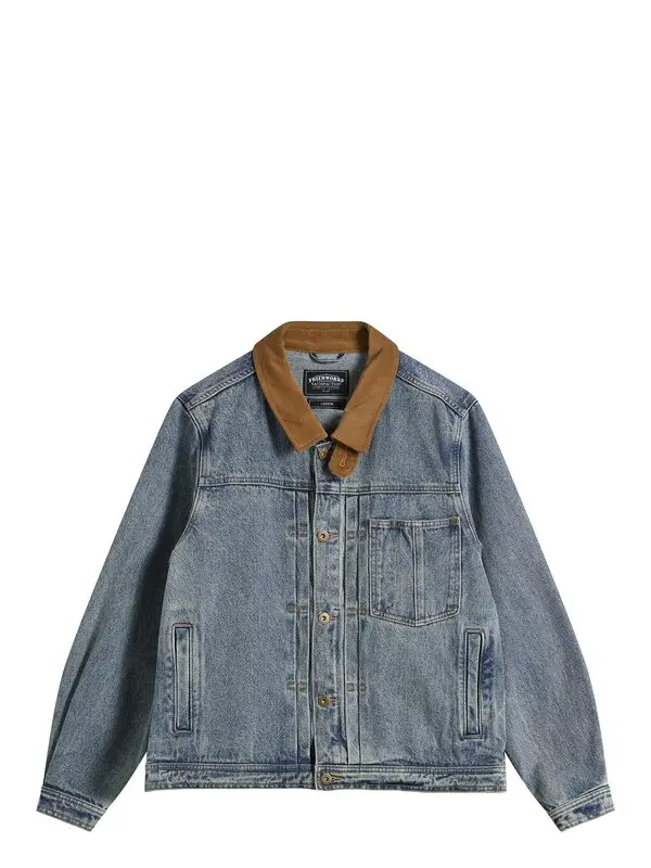 FRIZMWORKS Washed Denim Trucker Jacket - Blue