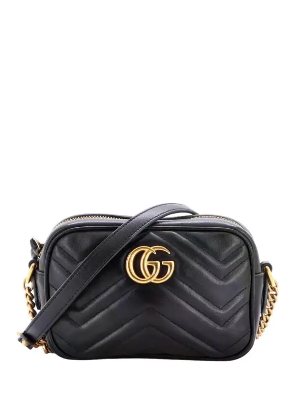 Gucci Gg Marmont Matelasse Leather Mini Crossbody Bag - Black