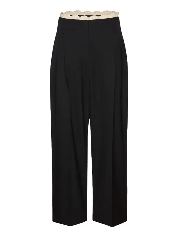 Magda Butrym Lace-detail Wool Trousers - Black