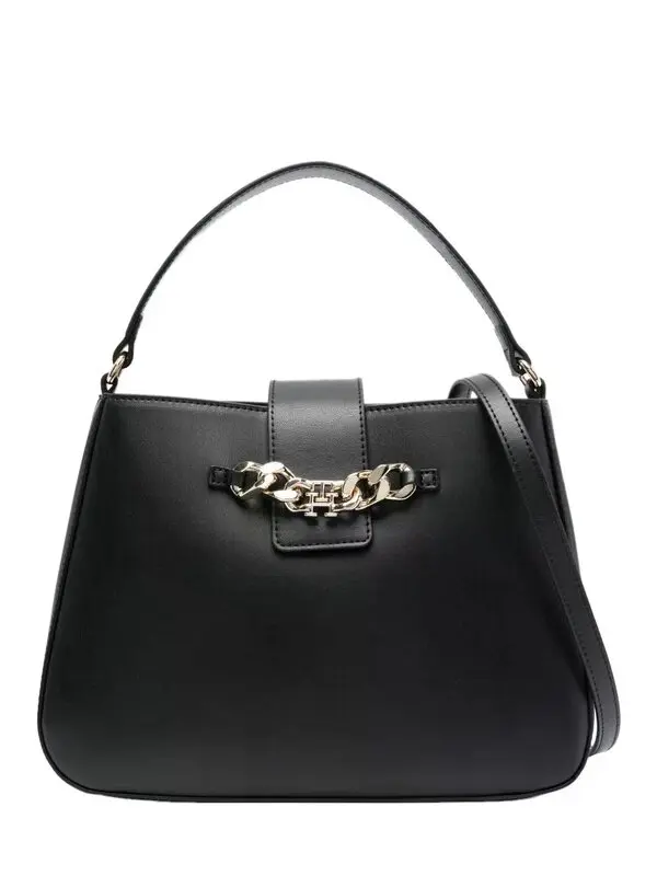 Tommy Hilfiger Monogram Chain-detail Satchel - Black