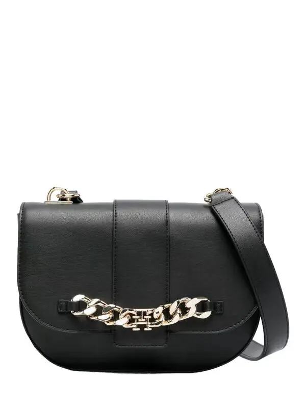 Tommy Hilfiger Chain-link Leather Crossbody Bag - Black