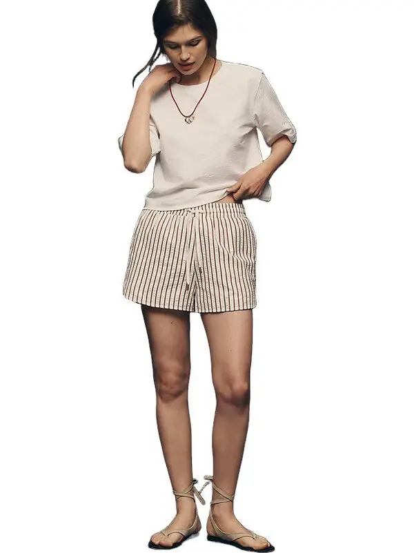 BISHOP + YOUNG Side Pockets Lounge Shorts - Brown Stripe