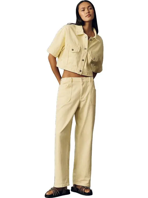 PILCRO Jenna Regenerative Cotton Mid-rise Relaxed Jeans - Lemon