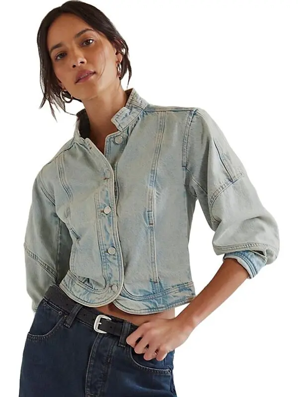 Free People We The Free Nikita Denim Jacket - Vanilla Freeze