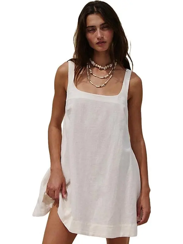 Free People Linen Mini Dress - Sugar Swizzle