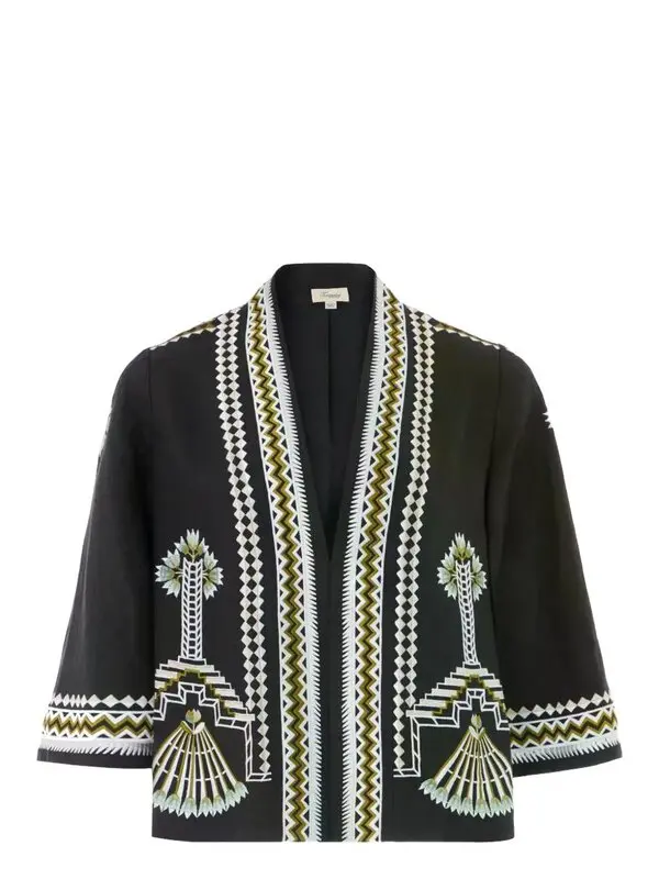TEMPERLEY LONDON Embroidered Linen Jacket - Black