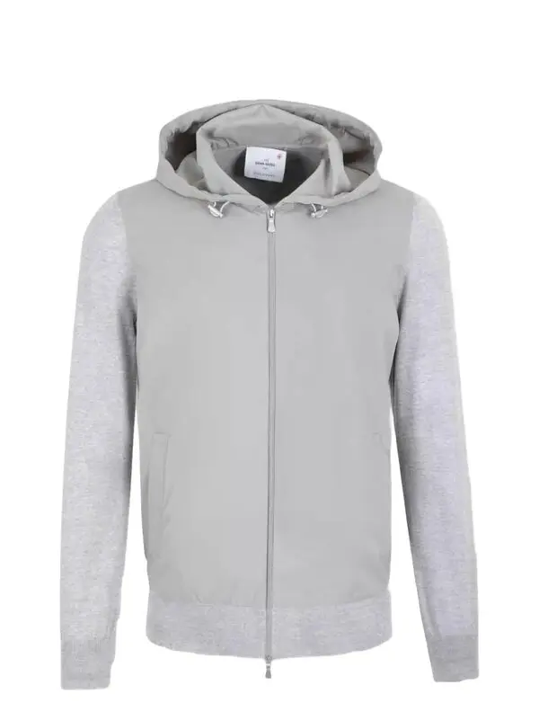 GRAN SASSO Panelled Zip-up Hoodie - Grey