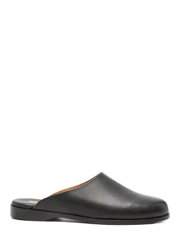 SEBAGO Round-toe Leather Mules - Black