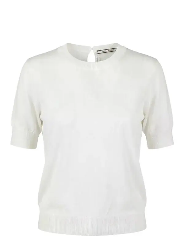 Tagliatore Short-sleeve Silk Top - White