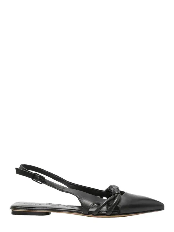 POMME D´OR Knotted Slingback Flat Pumps - Black