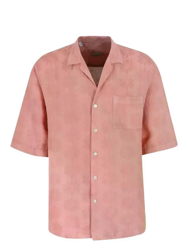 VINCENZO DI RUGGIERO Floral-jacquard Short-sleeve Shirt - Pink