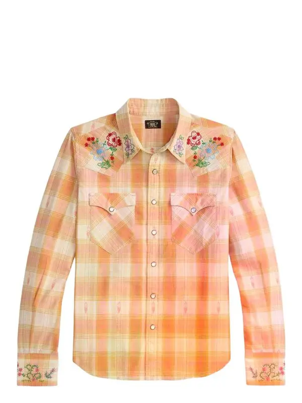 Ralph Lauren Plaid Embroidered Shirt - Orange