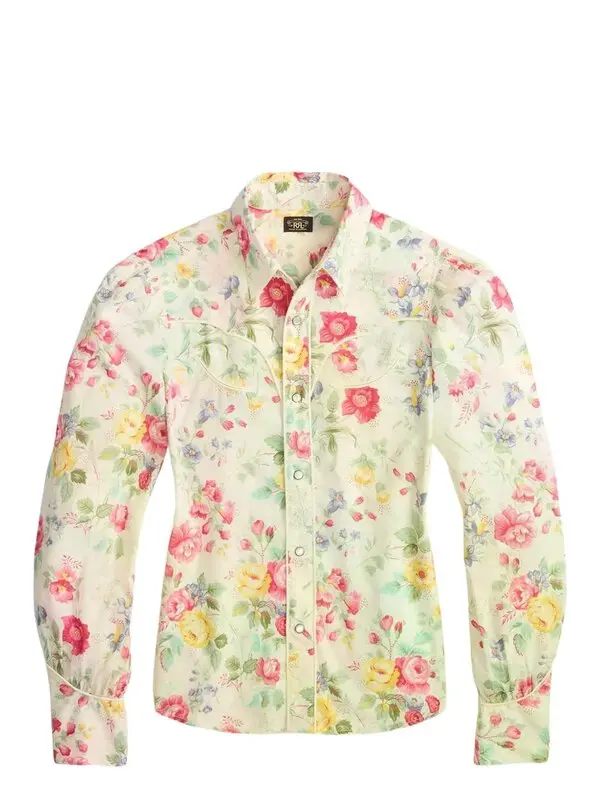 Ralph Lauren Floral-print Long-sleeve Shirt - Neutrals