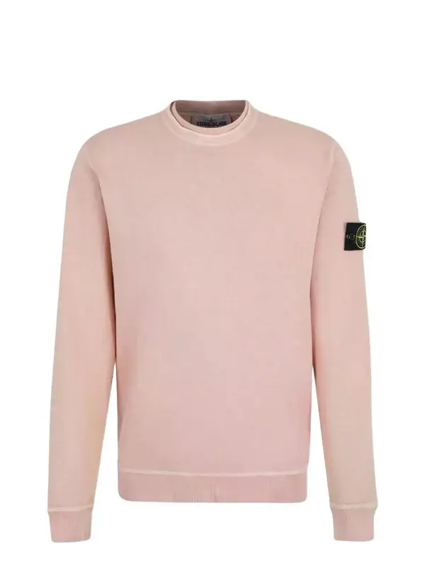 Stone Island Sweatshirt With Logo Patch - Pink