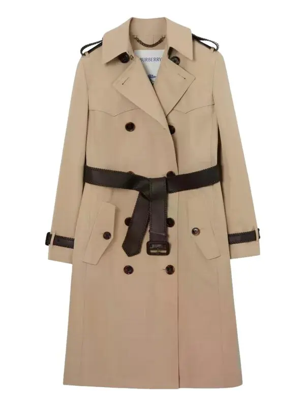 Burberry Long Silk Cotton Foxfield Trench Coat - Neutrals