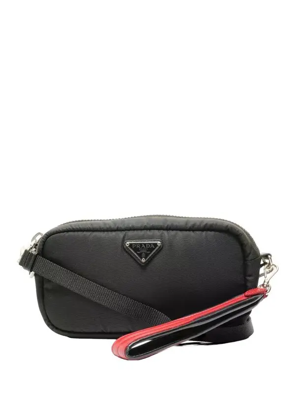 Prada Logo-plaque Shoulder Bag - Black