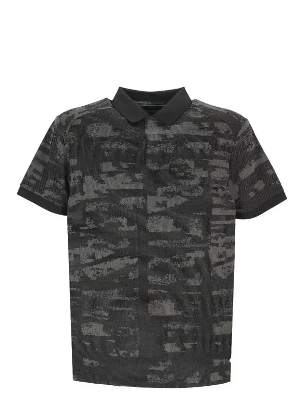 BOSS Abstract-print Polo Shirt - Black
