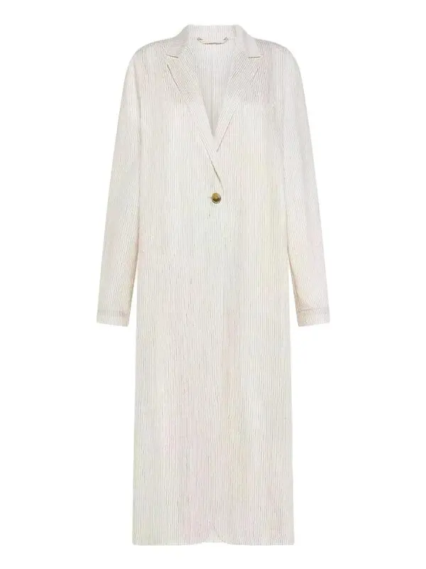 Seventy Striped Button Coat - Neutrals