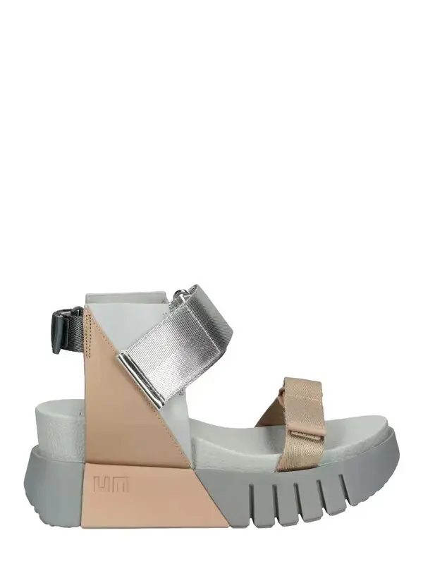 United Nude Delta Run Panelled Metallic Sandals - Neutrals