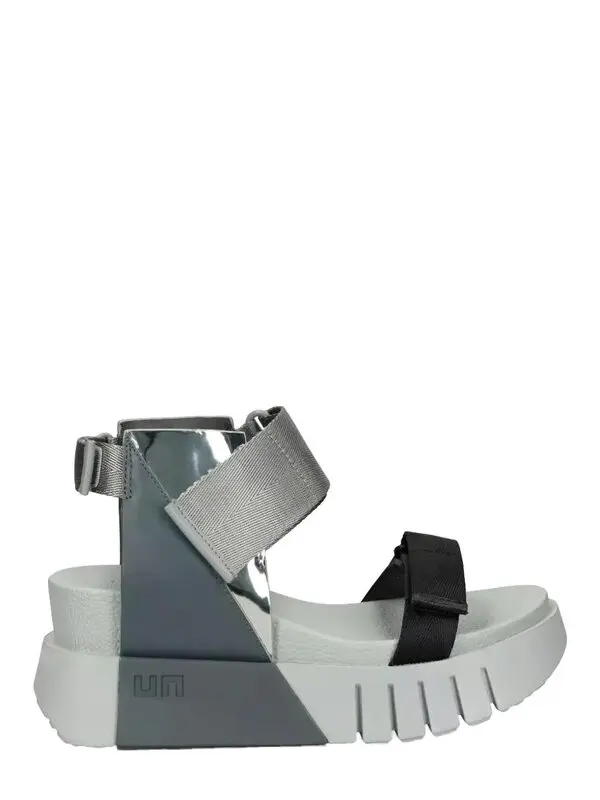 United Nude Delta Run Metallic Touch-strap Sandals - Grey