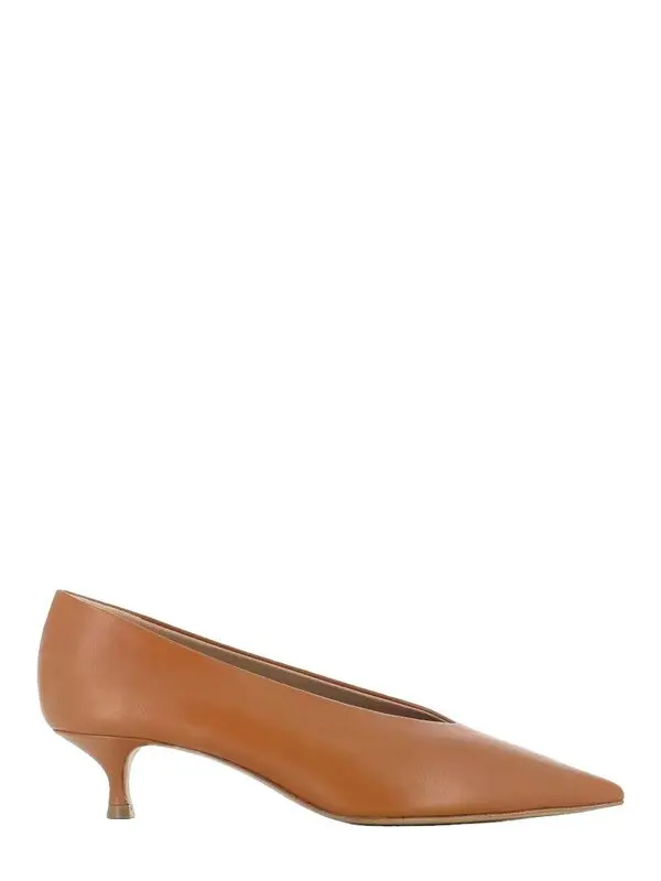 Le Monde Beryl Pointed-toe V-neck Pumps - Brown
