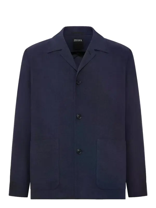 Zegna Linen Patch-pocket Jacket - Blue