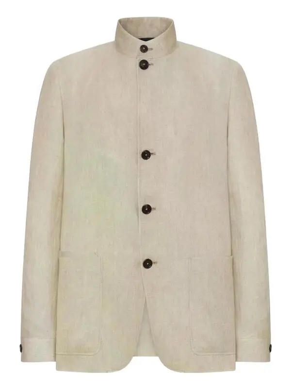 Zegna Oasi Lino Leather-trimmed Chore Jacket - Neutrals