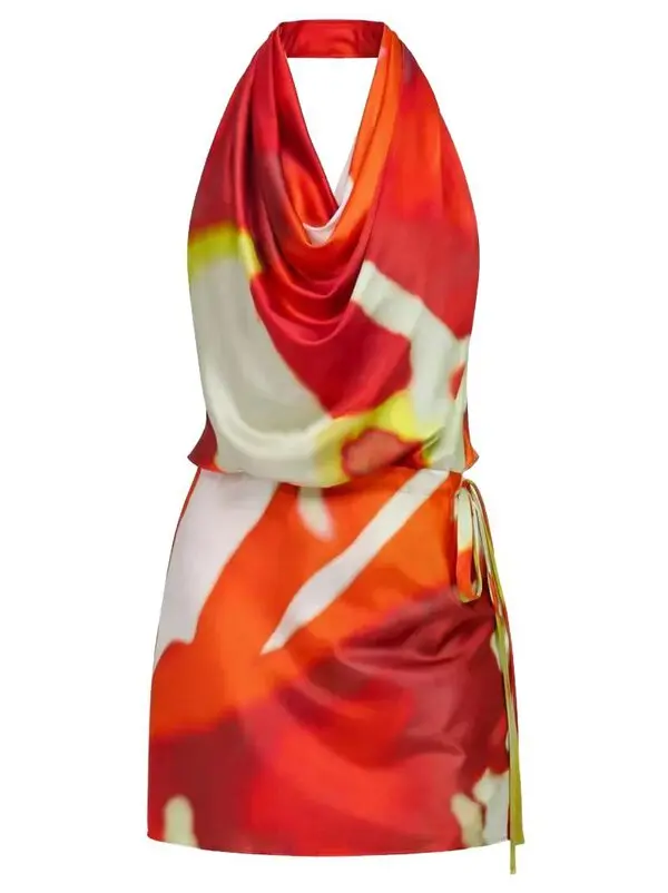 Staud Liora Silk Dress - Red