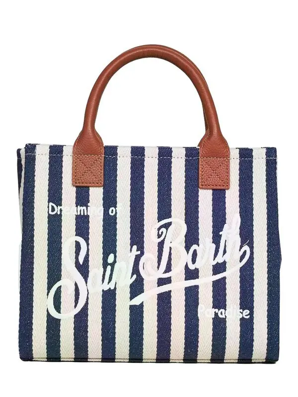 MC2 SAINT BARTH Midi Logo-embroidered Tote Bag - Blue