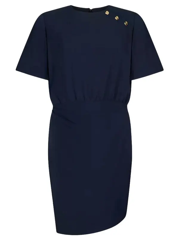 Liu Jo Button-embellished Asymmetrical Dress - Blue