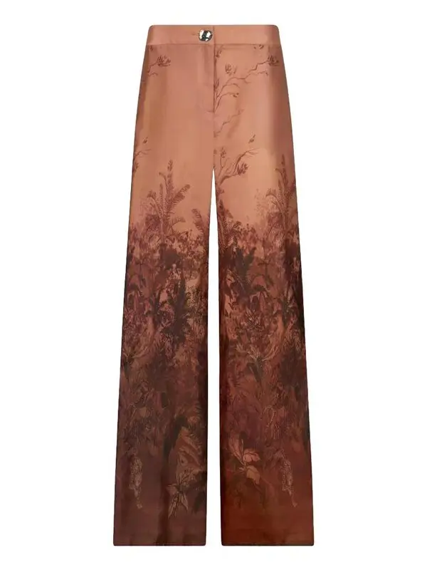 Liu Jo Printed Twill Palazzo Pants - Neutrals