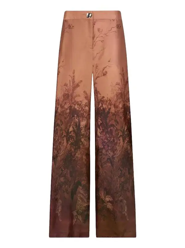 Liu Jo Printed Twill Palazzo Pants - Neutrals