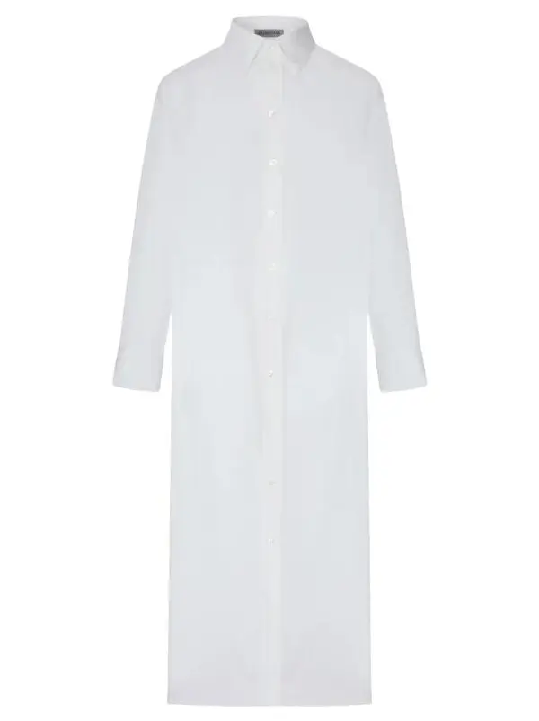 Balenciaga Draped-back Shirt Dress - White