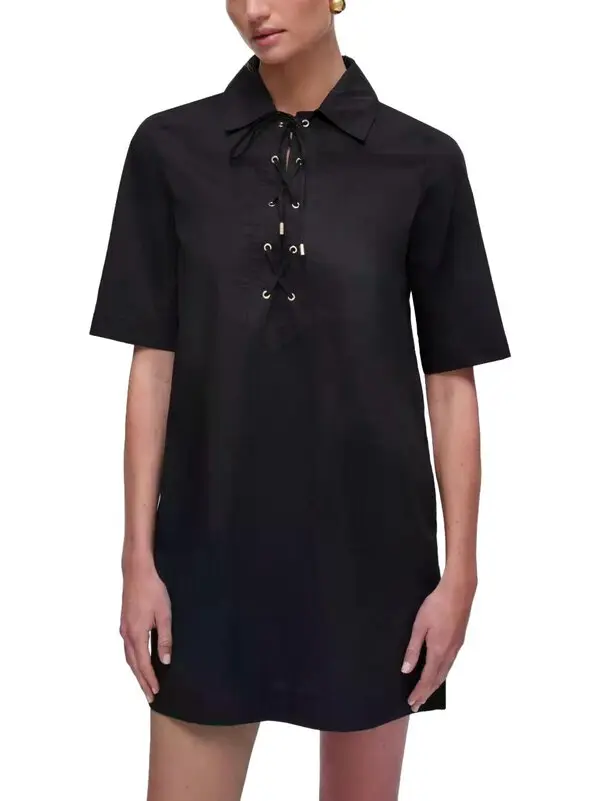 Liu Jo Lace-up Poplin Shirt Dress - Black
