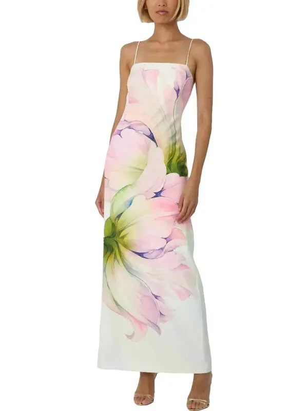 TOCCIN Floral-print Sleeveless Maxi Dress - White