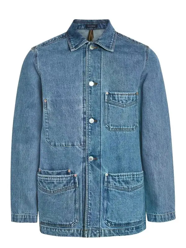 DRAKE'S Washed-finish Denim Jacket - Blue