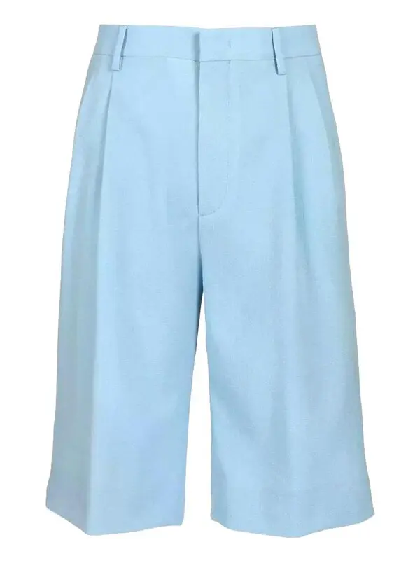 Tagliatore Pleated Wide-leg Shorts - Blue
