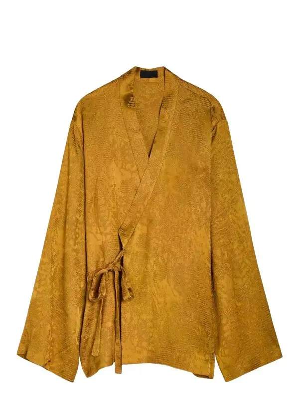 DELOS Tao Jacquard Wrap Jacket - Gold