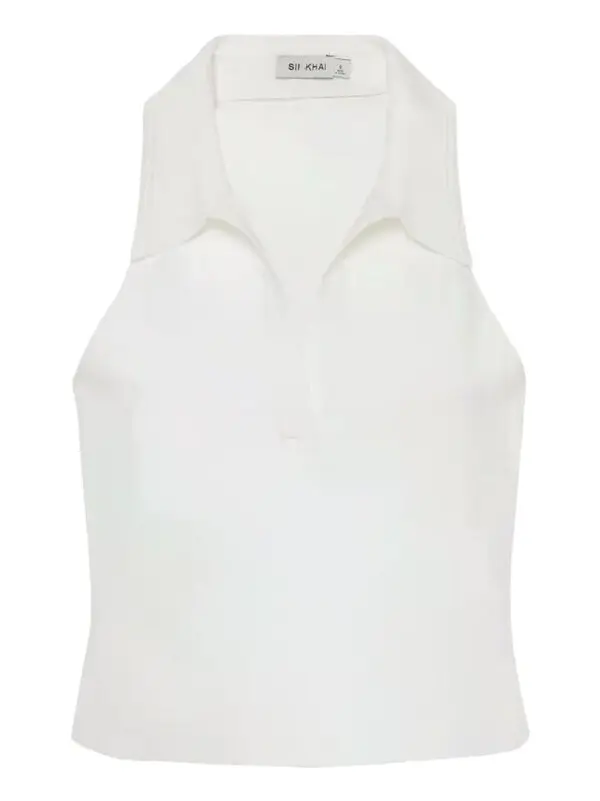 Simkhai Halterneck Polo Top - White