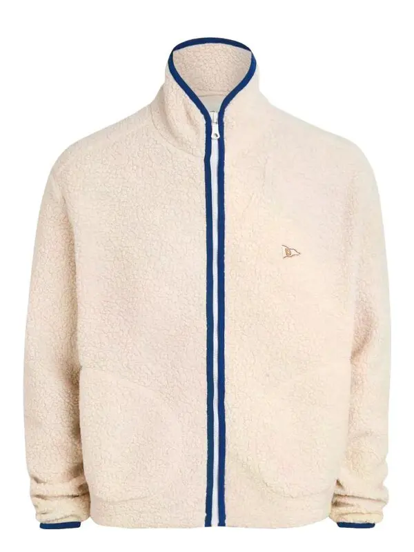 DRAKE'S Fleece Zip-up Jacket - Neutrals