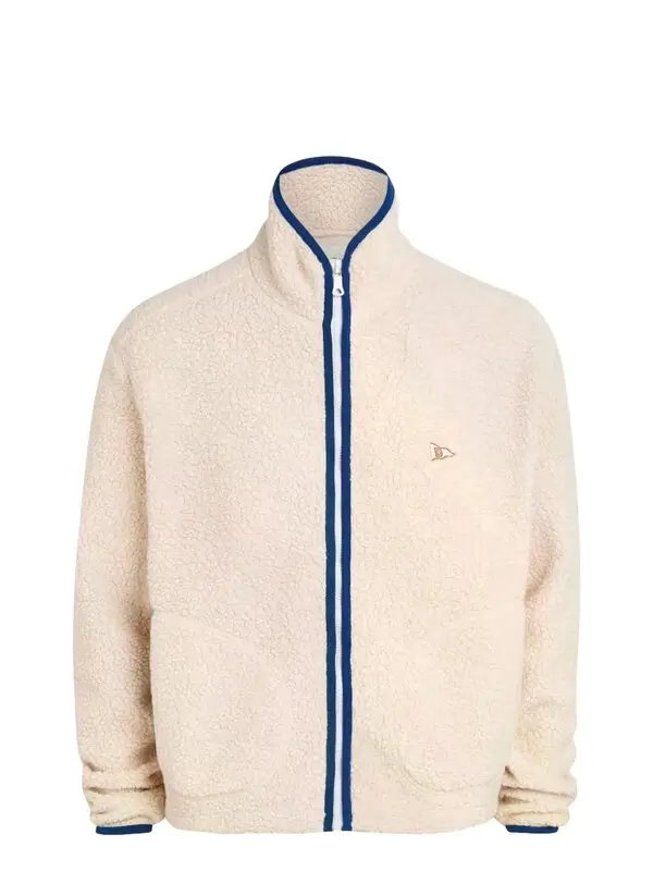 DRAKE'S Fleece Zip-up Jacket - Neutrals