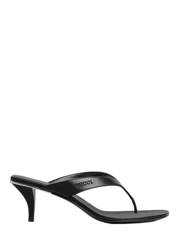 Gucci Vittoria Leather Sandals - Black