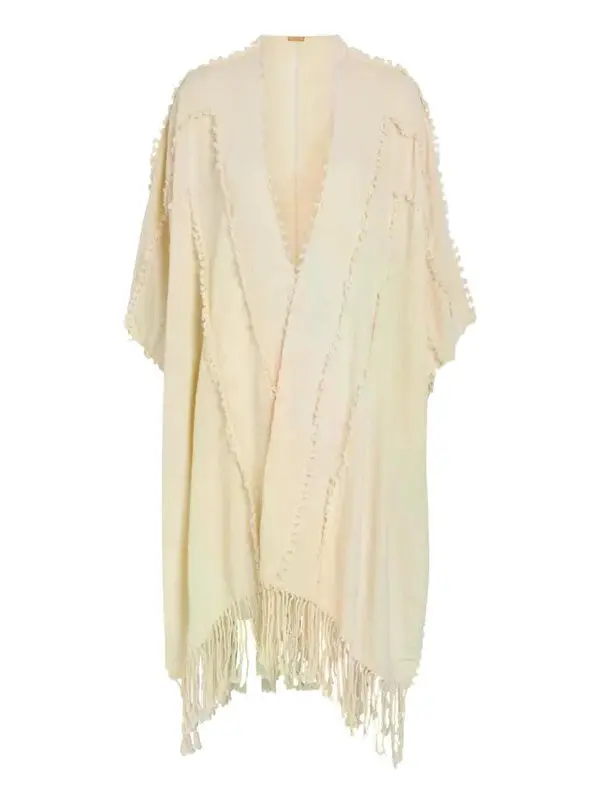 Caravana Yalchen Frayed-trim Coat - Neutrals
