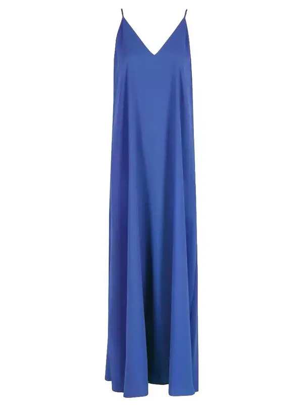 GIANLUCA CAPANNOLO Rosie V-neck Maxi Dress - Blue