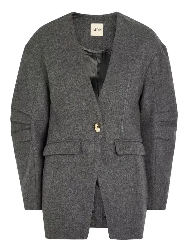 AKYN Pleated-sleeve Jacket - Grey