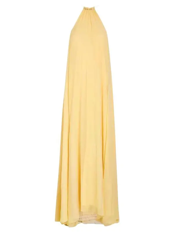 DELOS Luna Pleated Halterneck Dress - Yellow