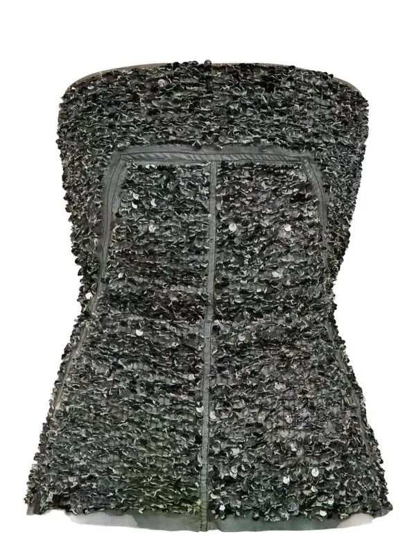 Rick Owens Sequin-embellished Strapless Top - Grey