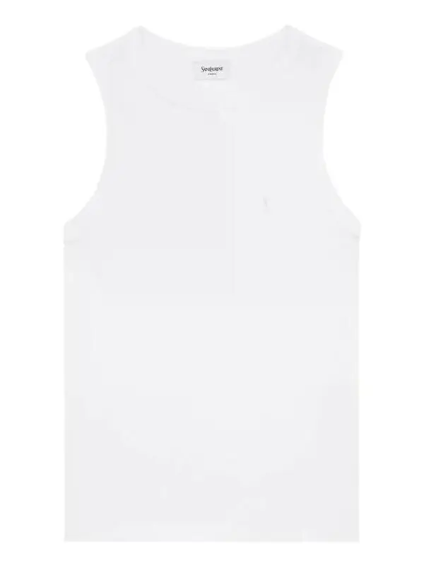 Saint Laurent Cassandre Embroidered Top - White