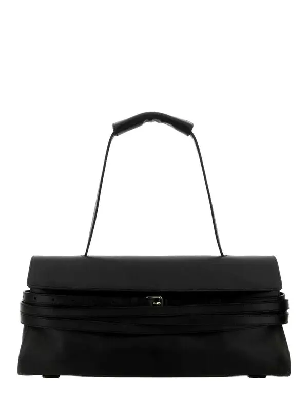 Moschino Belted Leather Tote - Black